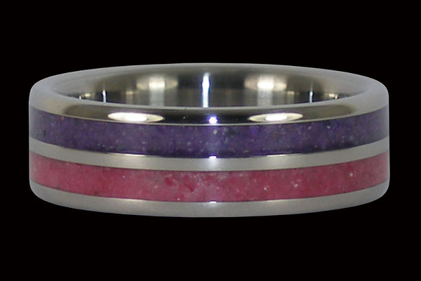 Ruby and Purple Sugilite Titanium Ring | Hawaii Titanium Rings®