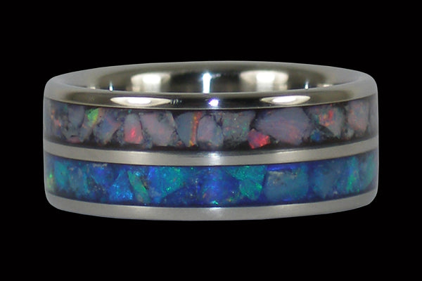 Hawaii Titanium Rings® Australian Blue Opal Titanium Ring