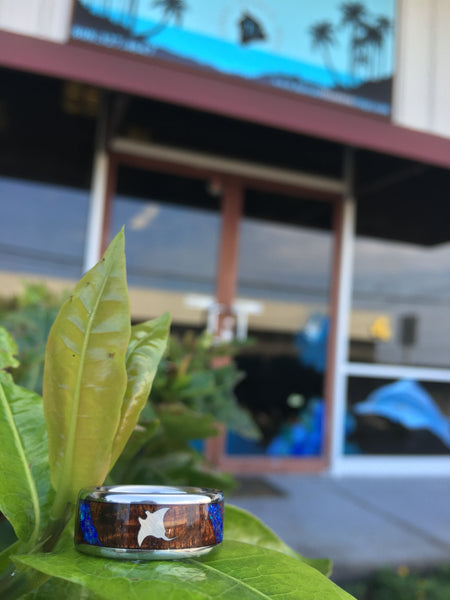 Australian Opal Waterfall and Gold Turtle Hawaii Titanium Ring ...