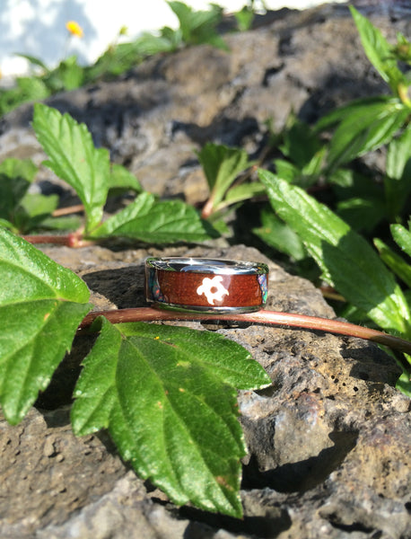 Australian Opal Waterfall and Gold Turtle Hawaii Titanium Ring ...